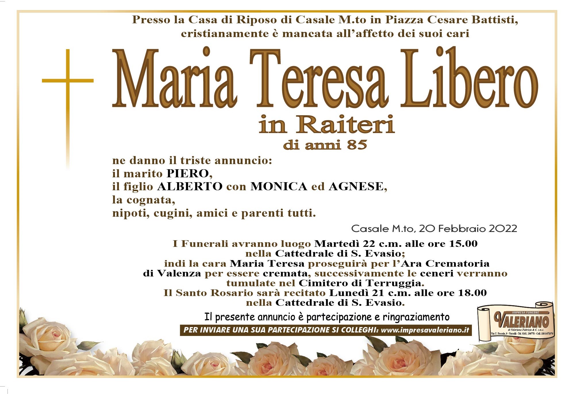 MARIA TERESA LIBERO - VercelliOggi.it