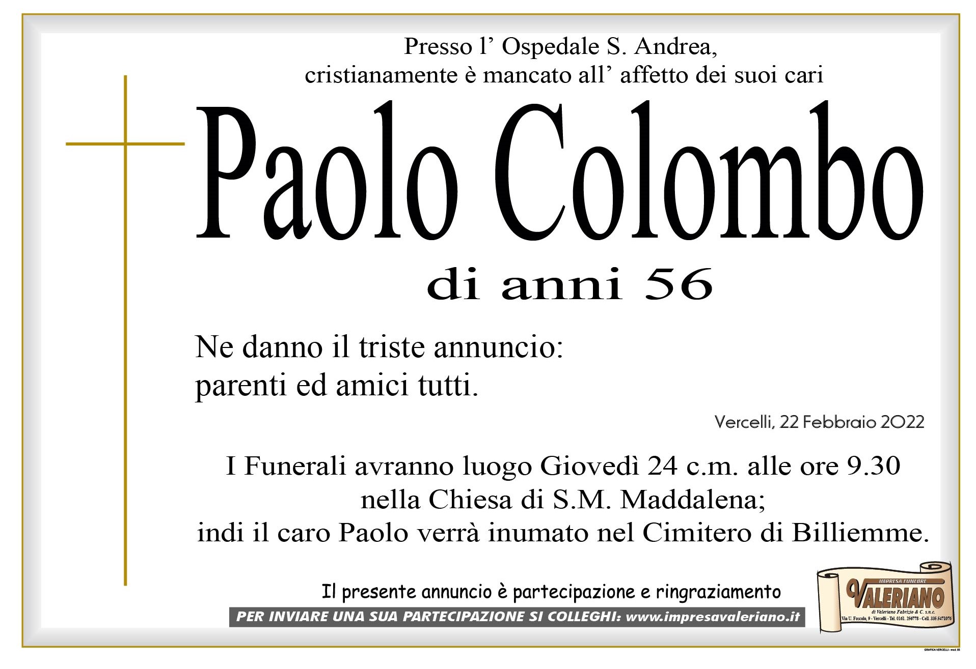 PAOLO COLOMBO - VercelliOggi.it