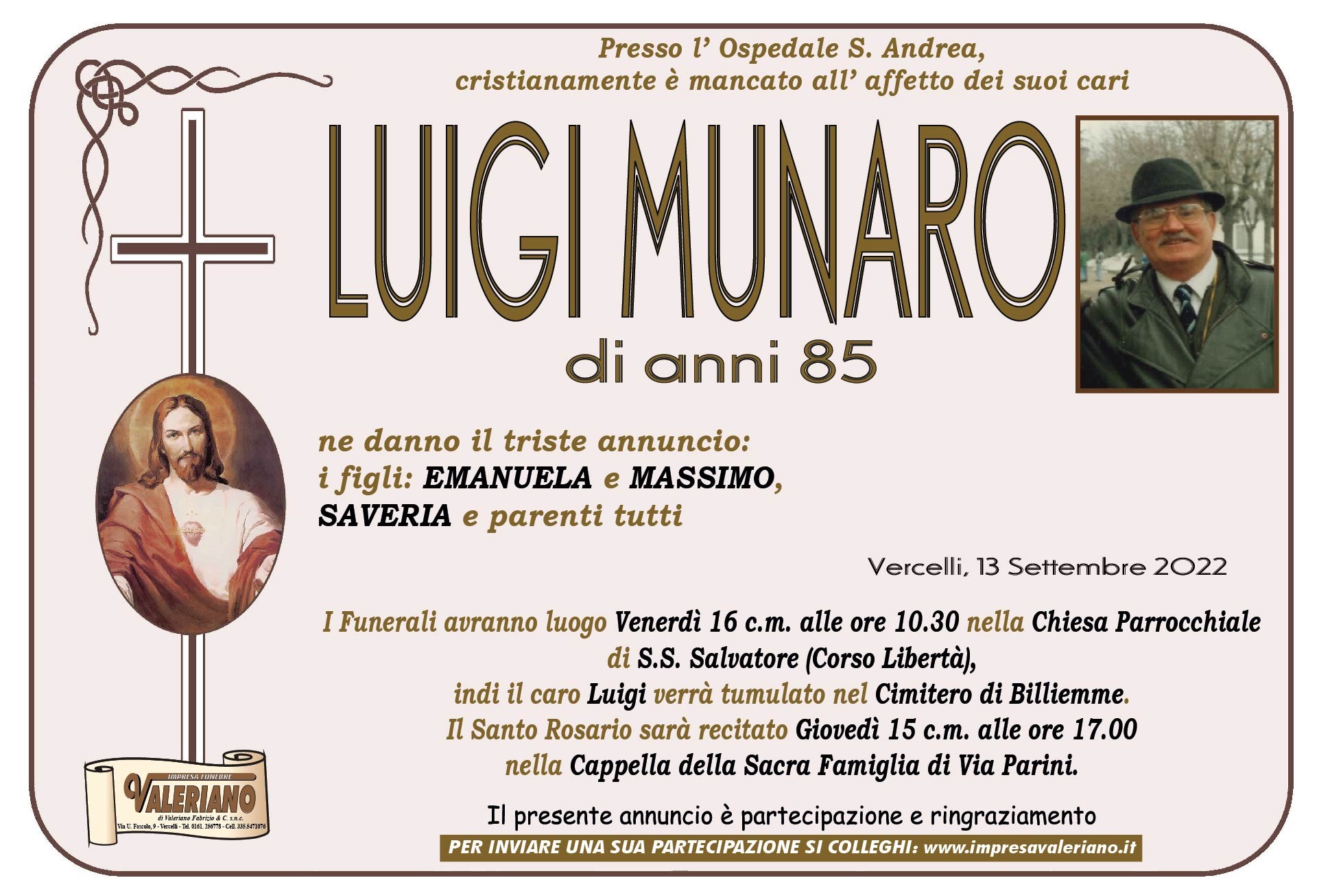 MUNARO LUIGI - VercelliOggi.it