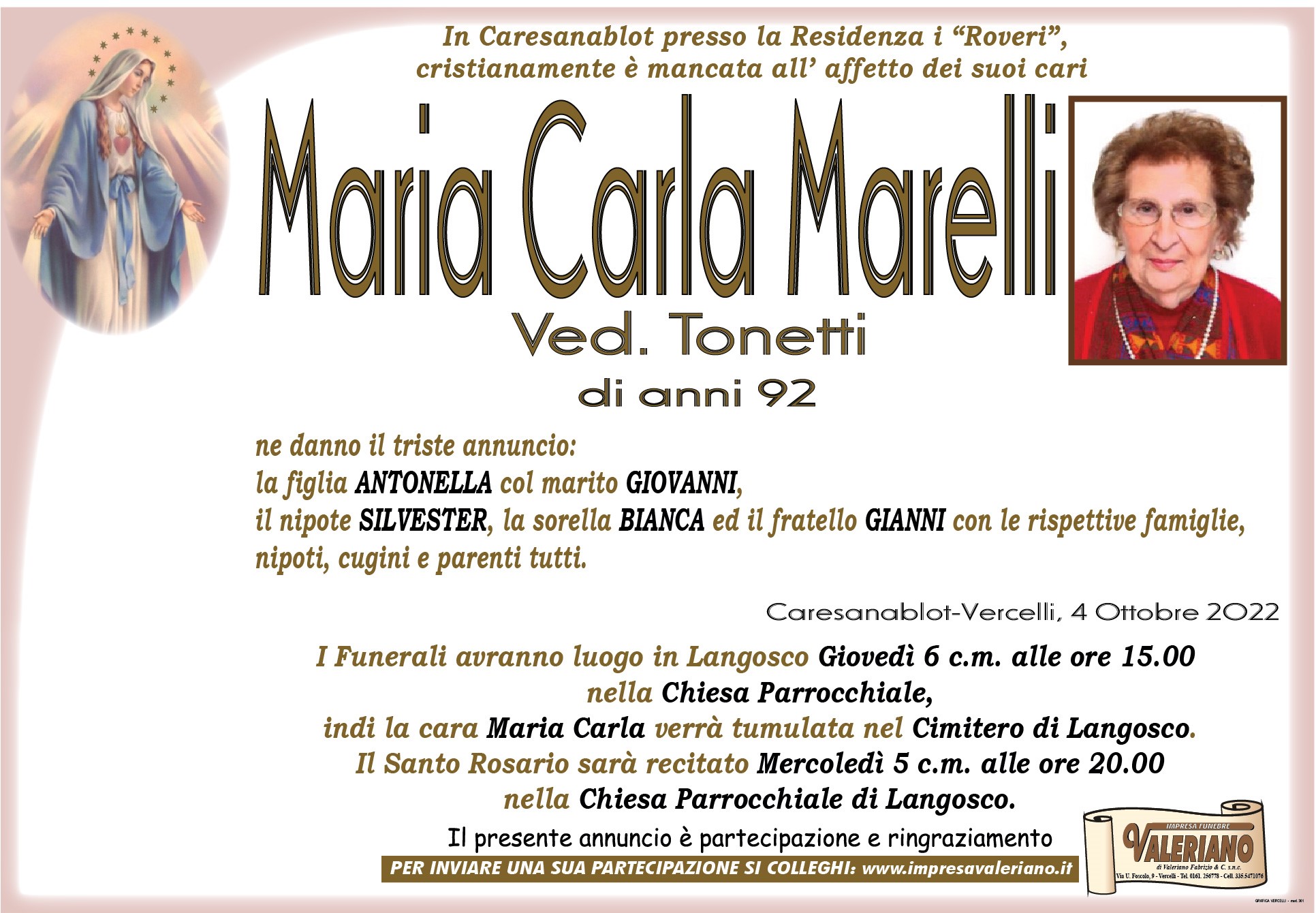 MARIA CARLA MARELLI - VercelliOggi.it
