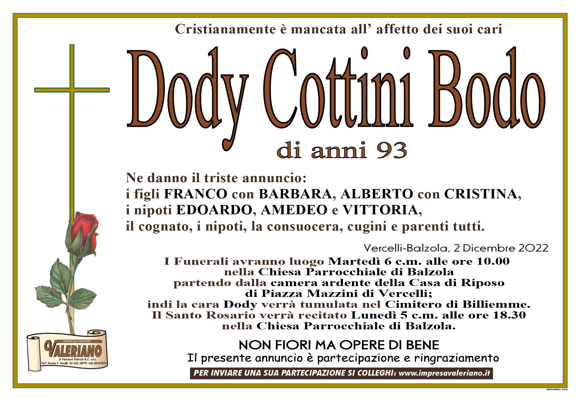 DODY COTTINI BODO - VercelliOggi.it