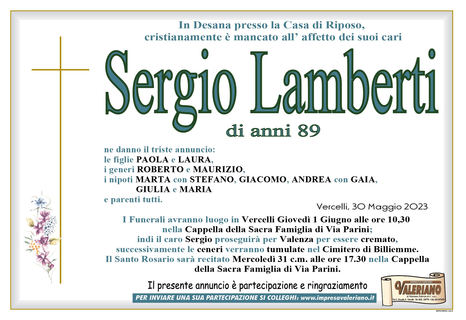 SERGIO LAMBERTI - VercelliOggi.it