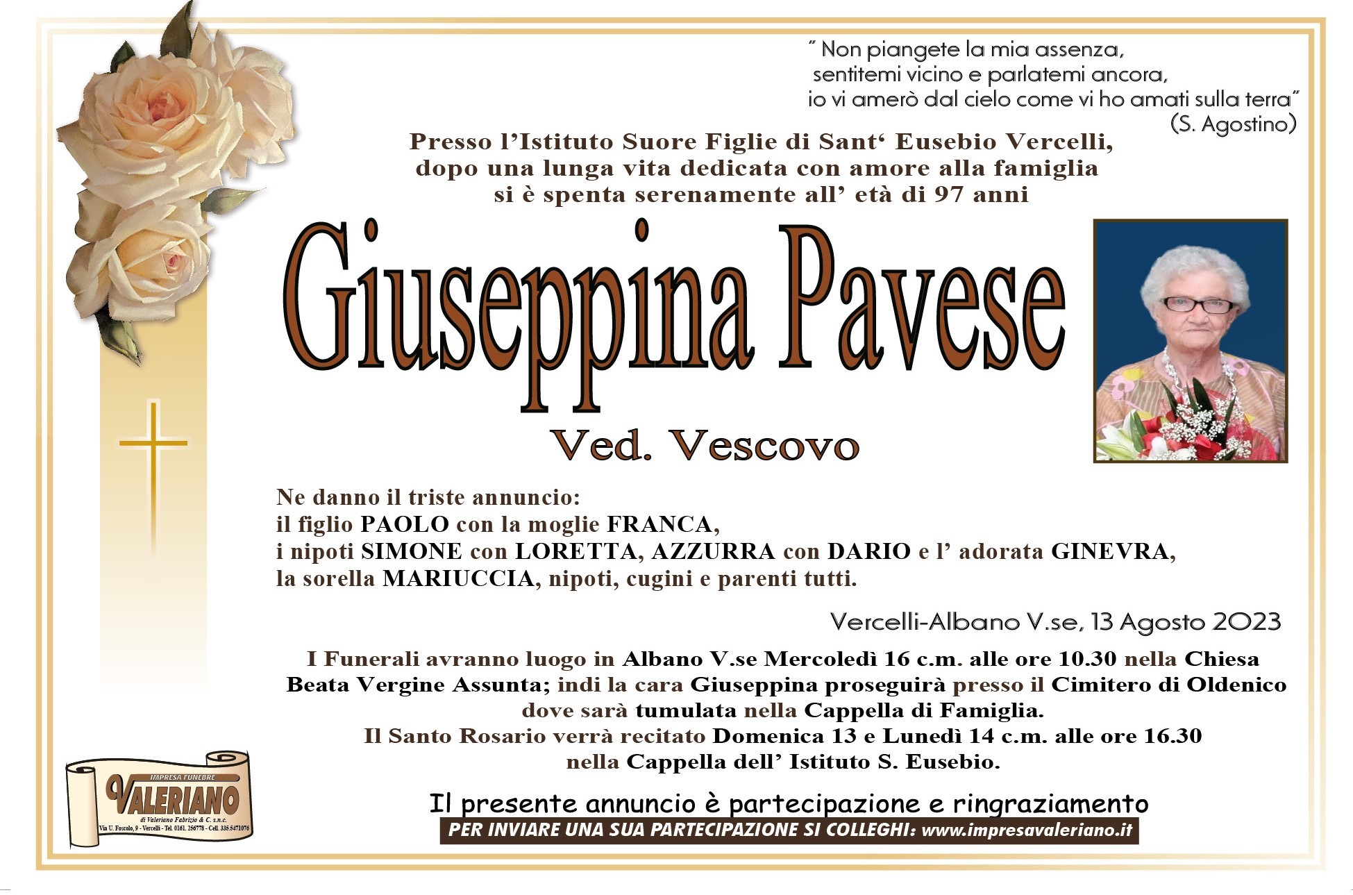 GIUSEPPINA PAVESE - VercelliOggi.it