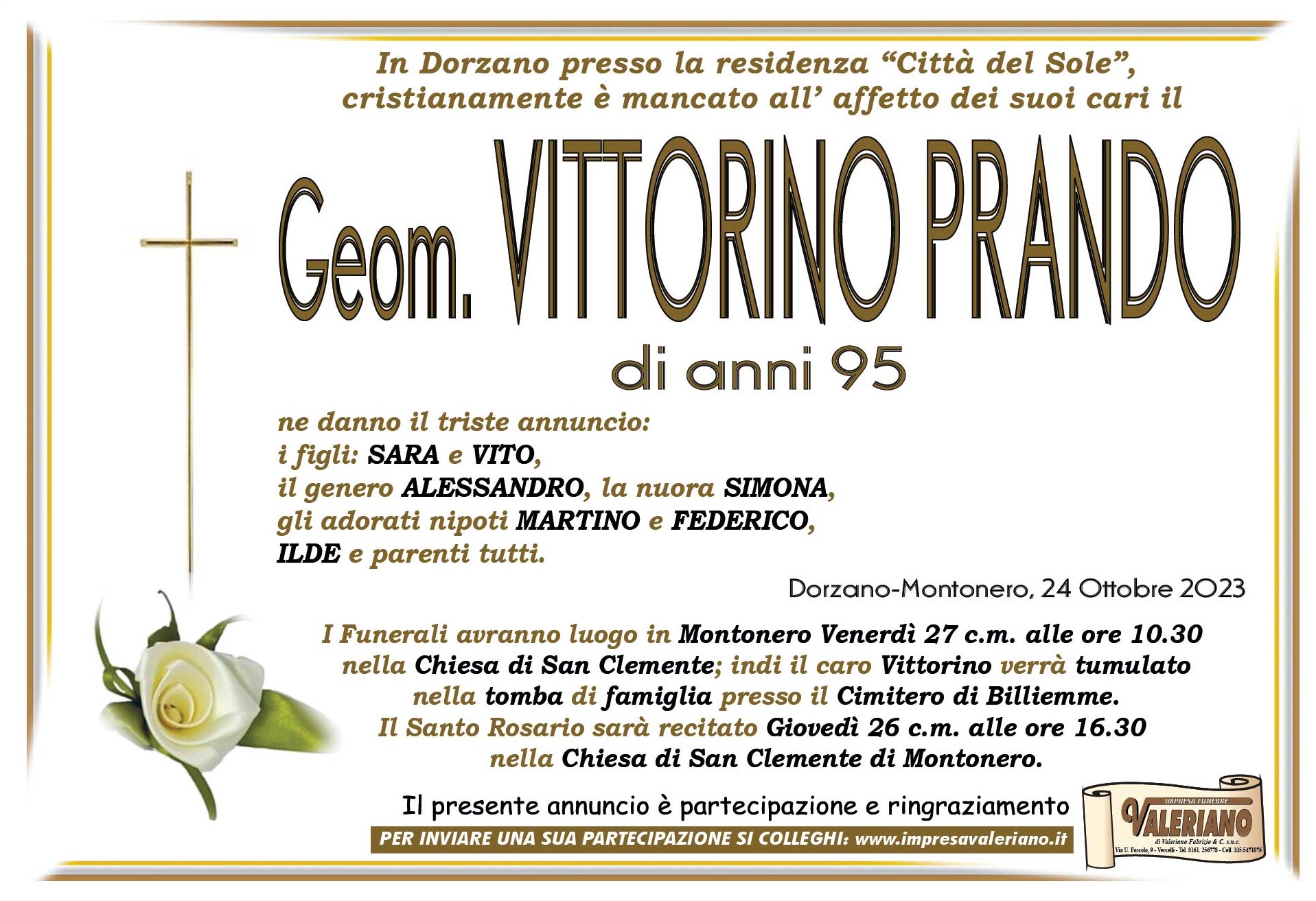 VITTORINO PRANDO - VercelliOggi.it