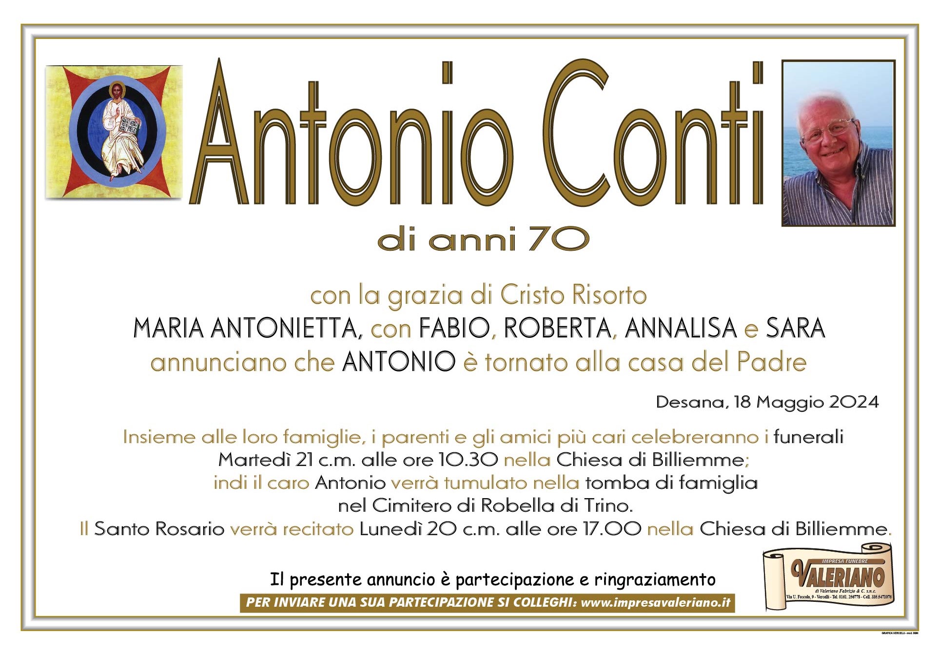 ANTONIO CONTI - VercelliOggi.it