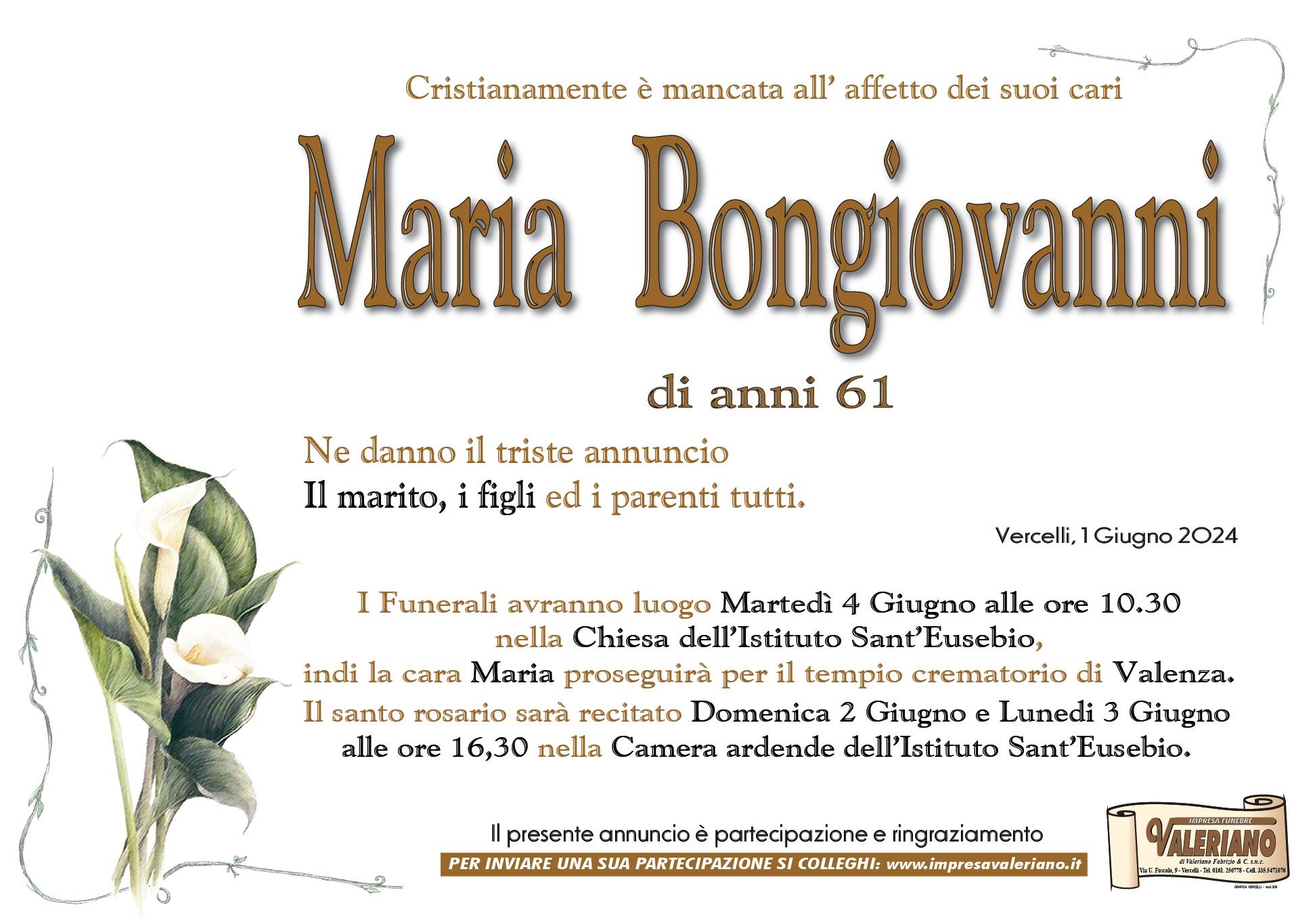MARIA BONGIOVANNI - VercelliOggi.it