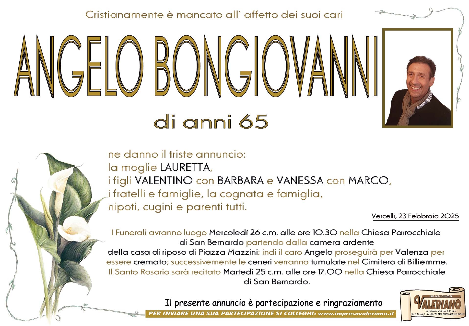 ANGELO BONGIOVANNI - VercelliOggi.it