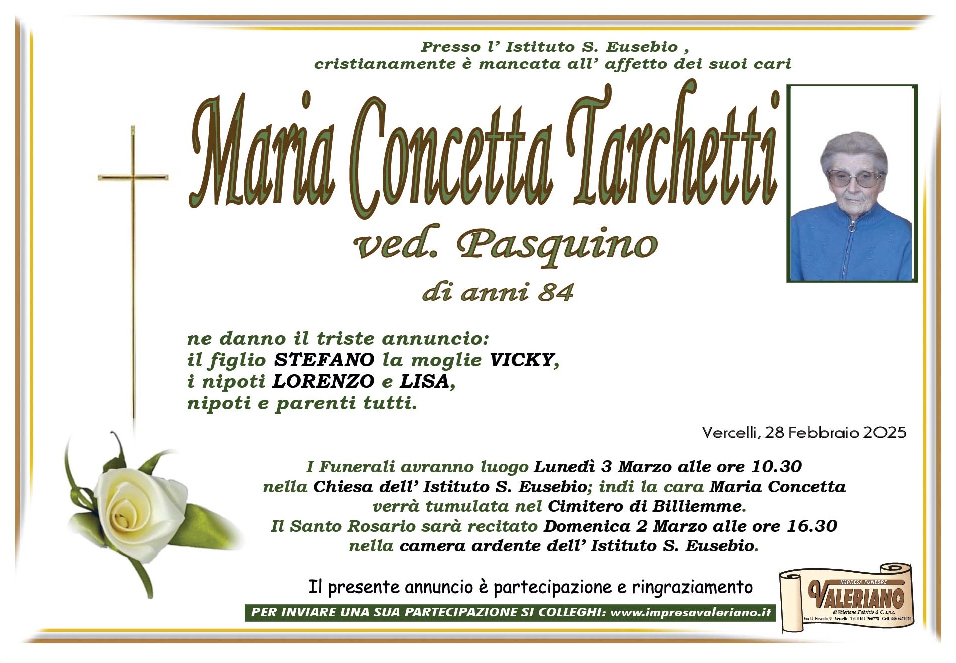 MARIA CONCETTA TARCHETTI - VercelliOggi.it