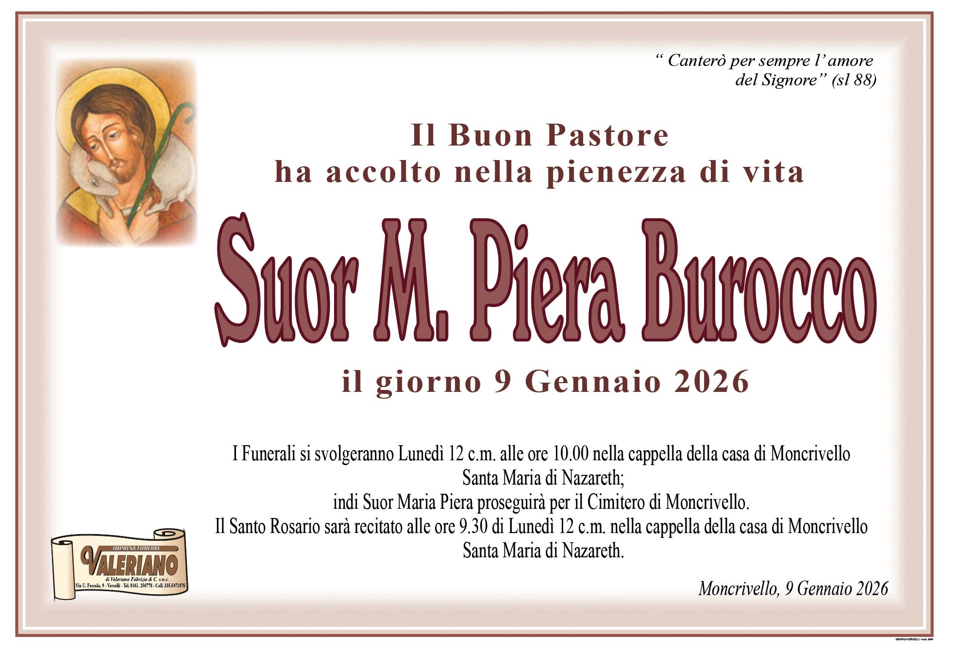 SUOR MARIA PIERA BUROCCO - VercelliOggi.it